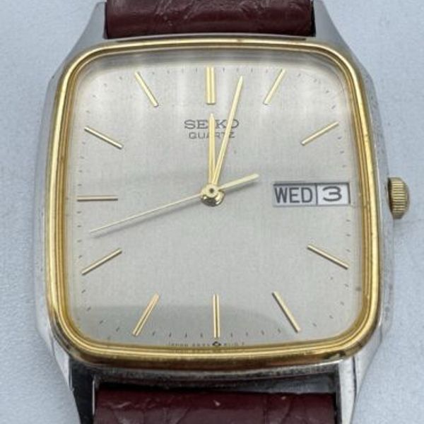 Vintage Seiko 6533-5090 Menâ s Two Tone Day Date Wristwatch ...
