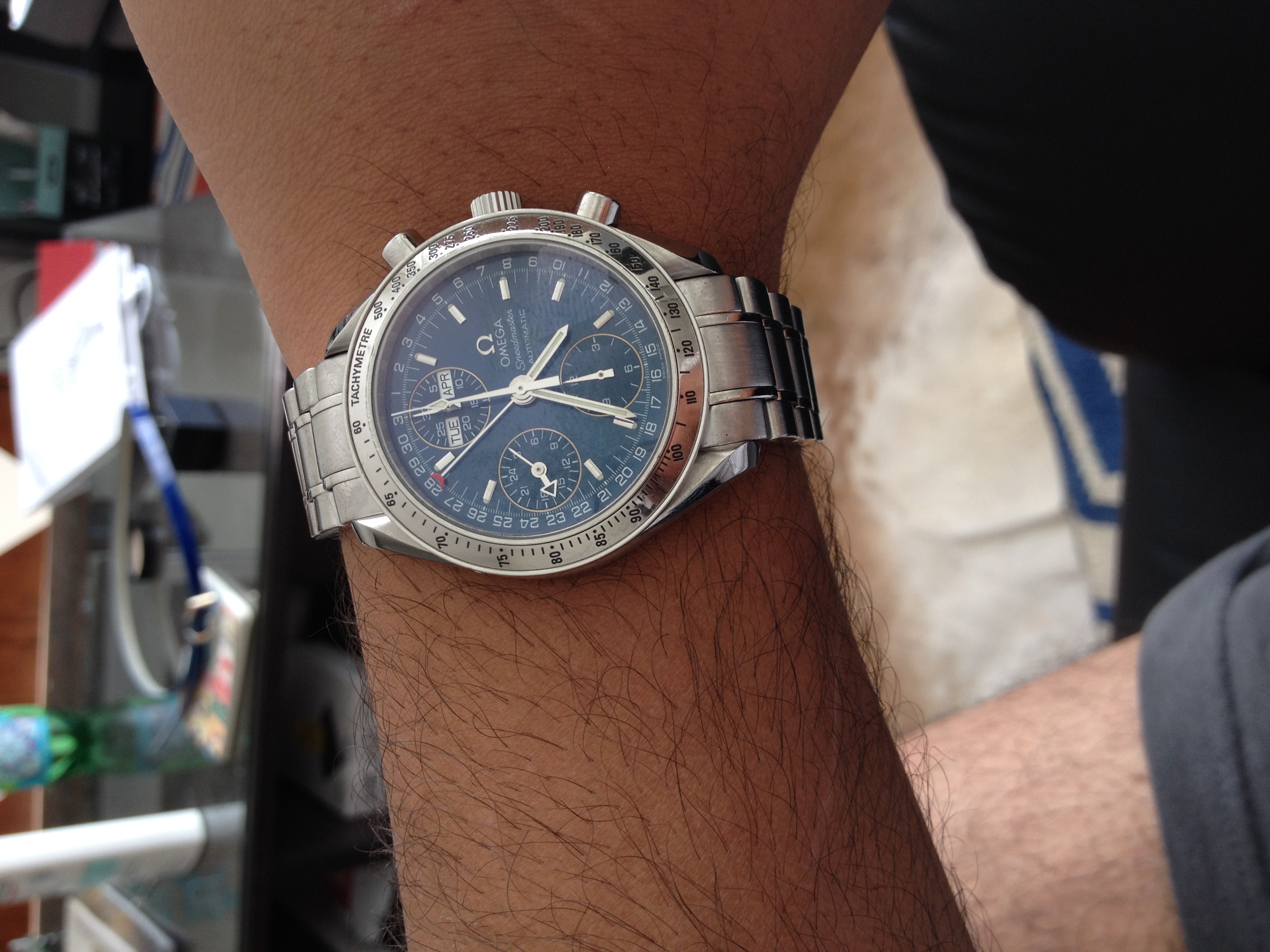 Omega Speedmaster Blue Face Day-Date $1,499.00 | WatchCharts