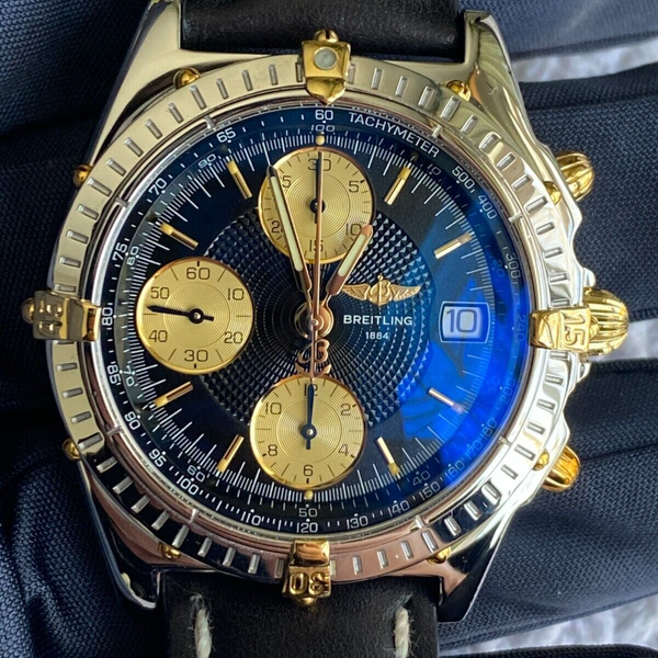 Breitling Chronomat Bikoro B13050.1 Automatic 39mm Black Steel Gold Men ...