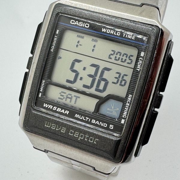 Vintage CASIO Wave Ceptor Quartz Watch WV-59A Men 50m Digital Chrono ...