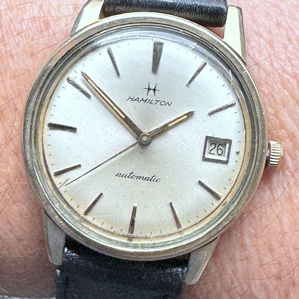 1960's HAMILTON AUTOMATIC ORIGINAL DIAL 35mm GOLD FILLED / STEEL DATE ...