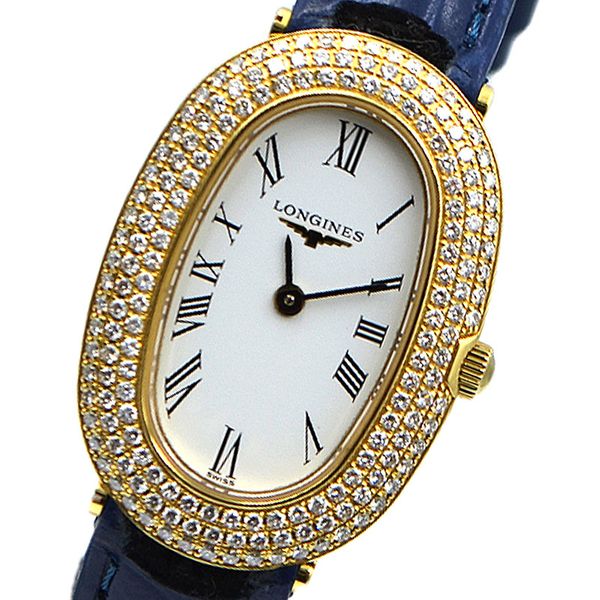 Longines LONGINES Oval Watch L4.225.7 White Quartz Ladies Watch [Used ...