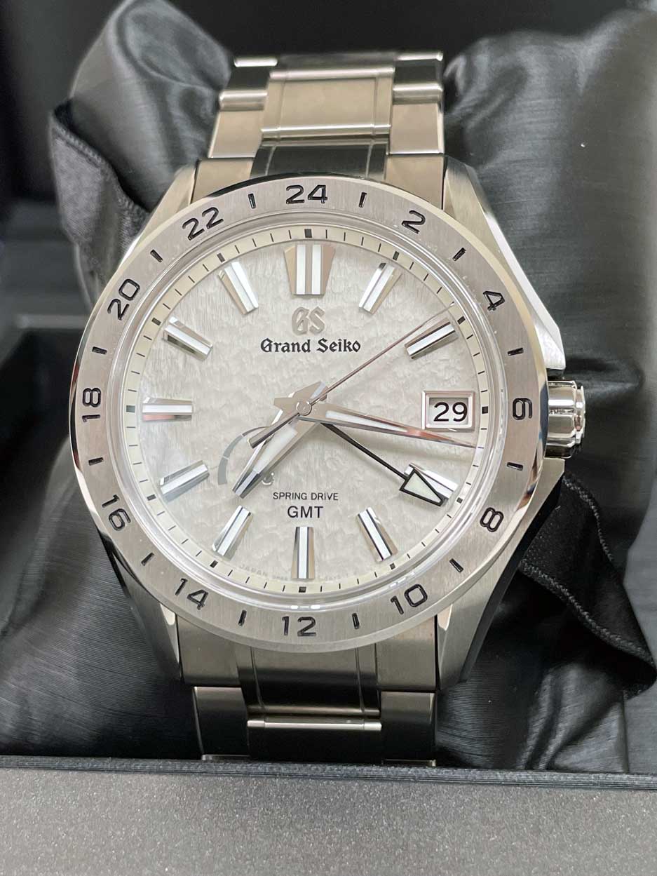 FS: Grand Seiko GMT SBGE285 Mistflake Titanium | WatchCharts Marketplace