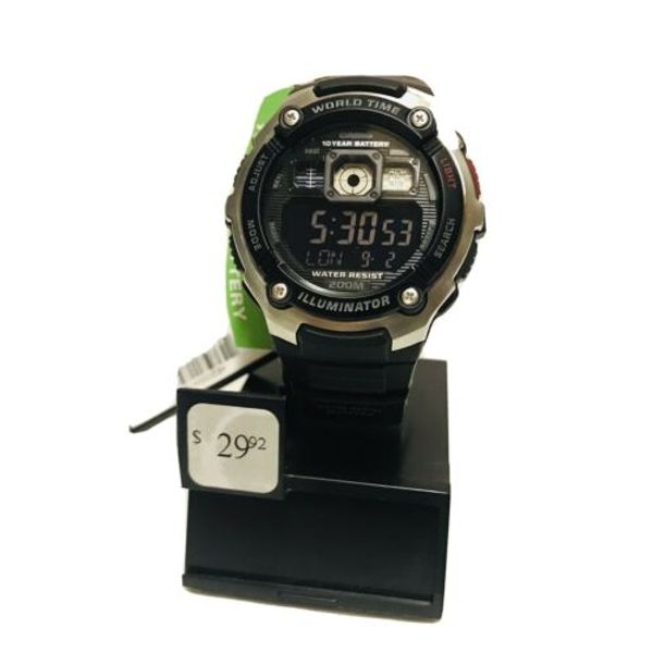 Casio Illuminator World Time 200M WR Watch Large Dial Timer ...