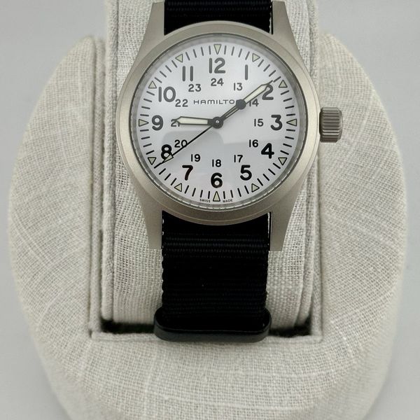 Hamilton Khaki Field Mechanical White Dial Watch H69439910 Brand New In ...