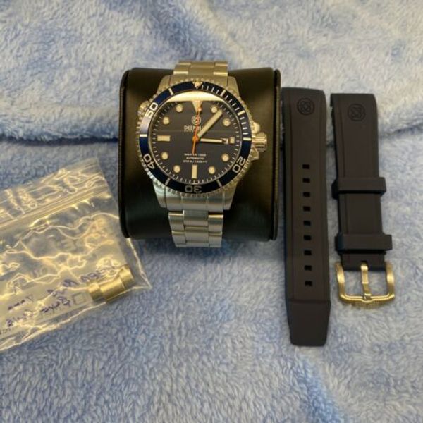 Deep Blue Master 1000 44mm Automatic Diver Blue Dial w/ Blue Bezel ...