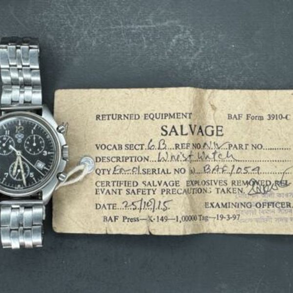 Rare CWC BAF Air Force Military Pilot Watch Chronograph Quartz 6645 w ...