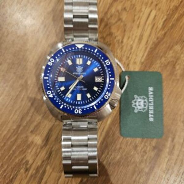 Steeldive SD1970 - Blue Dive Watch - Seiko NH35 - Sapphire Crystal ...