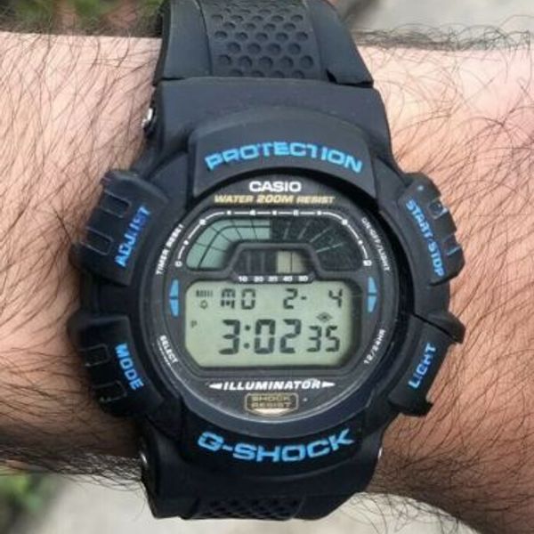 Casio G-shock DW-8700 w/ Custom Bezel and Strap 1995 Vintage Korea READ ...