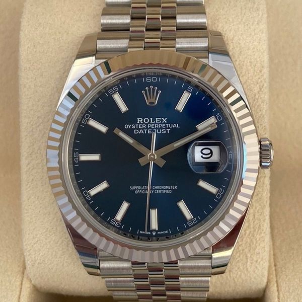 [$13,275 USD] FSOT: BNIB Rolex 126334 DATEJUST 41MM SS BLUE DIAL FLUTED ...