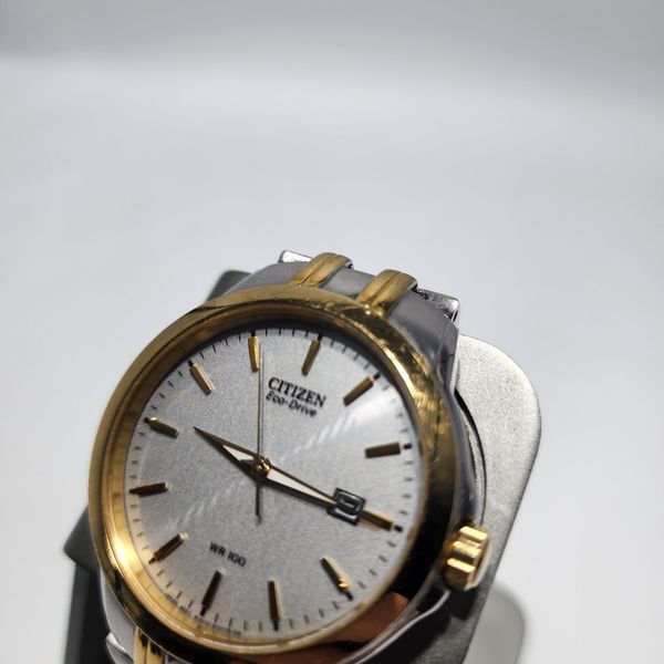 Vintage Citizen Eco Drive Men's Watch White Dial Date Gold Tone ...