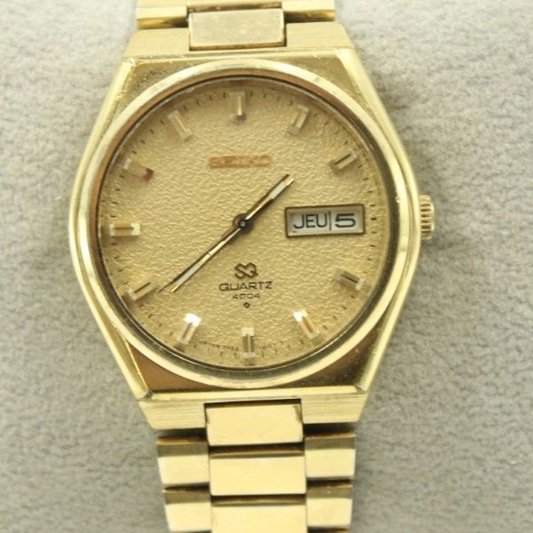 SEIKO SQ 4004 Gold Toned Day/Date Quartz Wristwatch Spares/Repairs ...