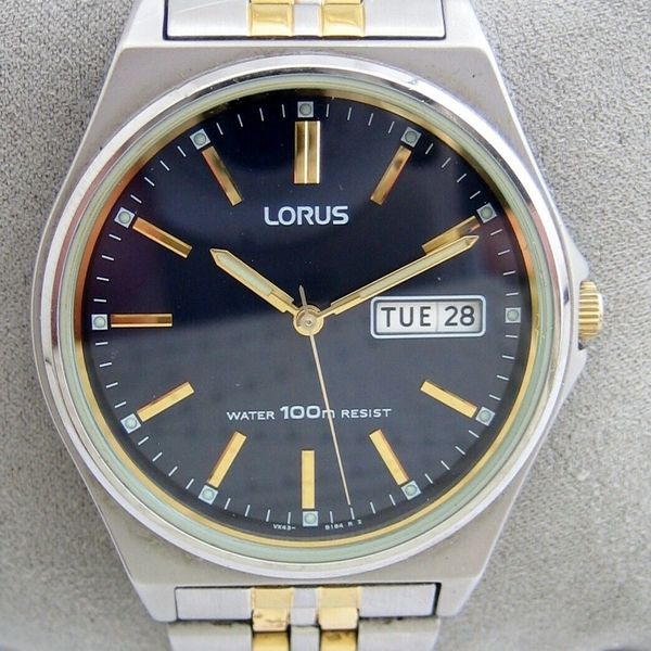 LORUS WATCH BY SEIKO MENS VX43-X029 STAINLESS STEEL BRACELET DAY DATE ...