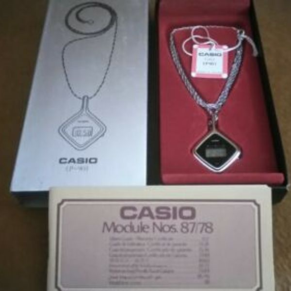 VINTAGE NOS CASIO LADIES LCD DIGITAL PENDANT WATCH JAPAN LP-901 ...