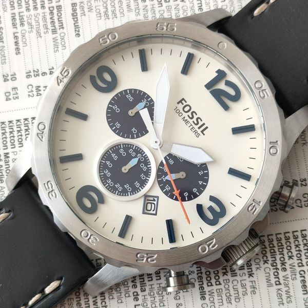 Fossil 100m Nate Watch JR1480 Chronograph - Big 50mm | WatchCharts ...
