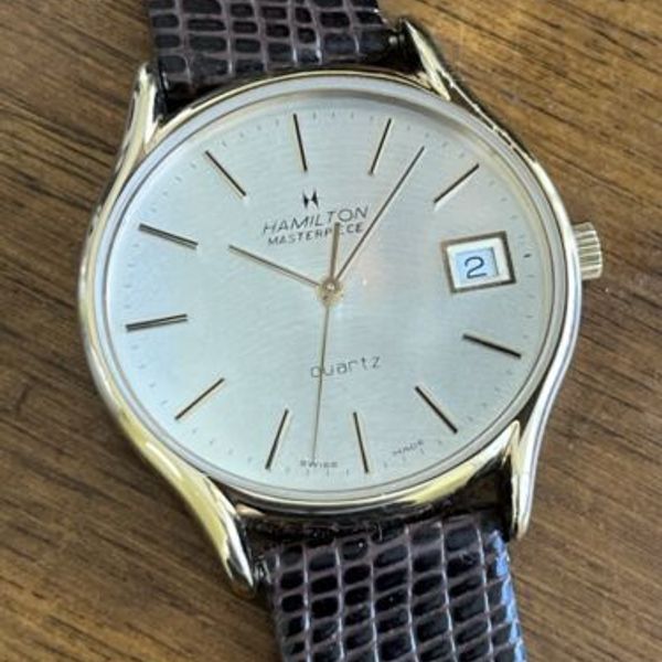 Vintage Gold Tone Hamilton Masterpiece Men's Quartz W/ Box Caltech ...