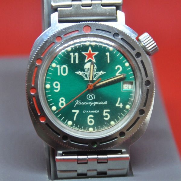 NOS vtg soviet Made in USSR VOSTOK Komandirskie VDV Paratrooper 2414a ...
