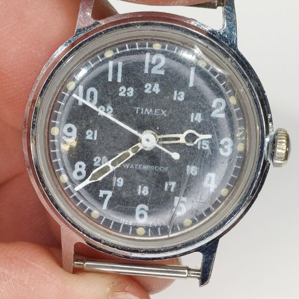 Timex Military Field Waterproof Watch with 24 Hour Markers Black 1158 ...