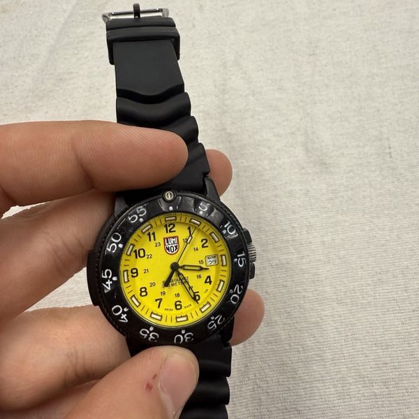 Luminox Men's Watch Original Navy Seal Yellow Dial Black Rubber Strap ...