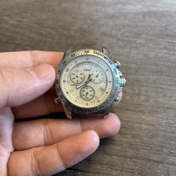Timex 922 Chrono Alarm Tachymeter Indiglo WR100M Stainless Read ...