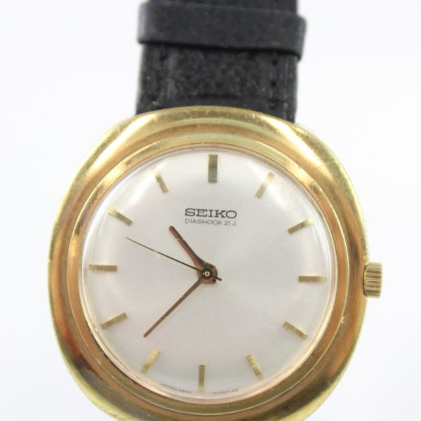 Mens Vintage Seiko Diashock 21 J Gold Tone Dress Watch Hand Wind Working | WatchCharts Marketplace