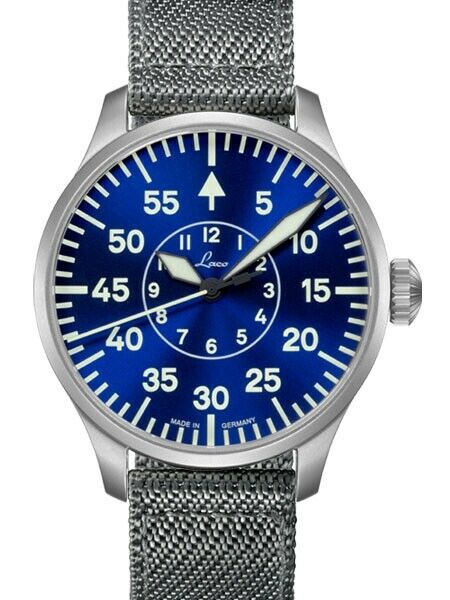 NEW Laco 862101 Pilot Basic Aachen Blaue Stunde 42 Blue Face Automatic ...