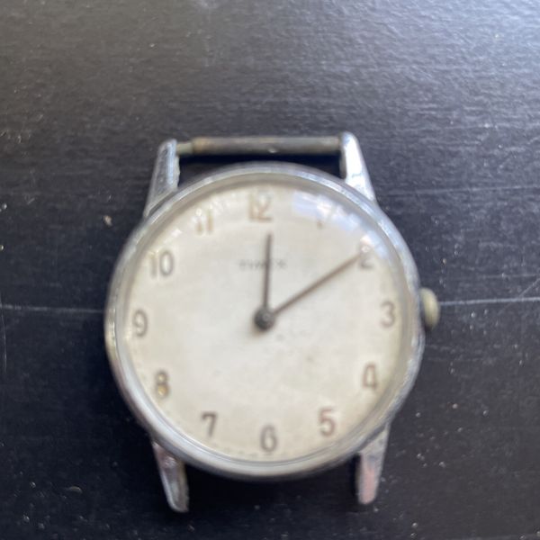 Vintage Timex Shock Resistant Watch Leather Band Blue Timex Case ...