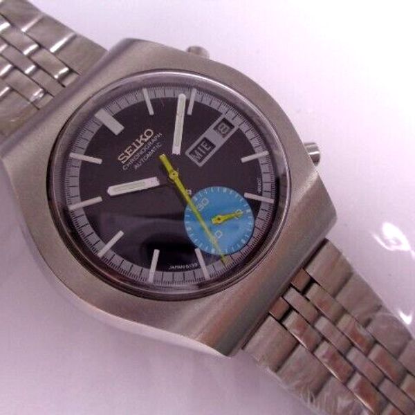 Seiko Chronograph Mens Watch Automatic Day/Date Blue Dial 6139-8021 Sn ...