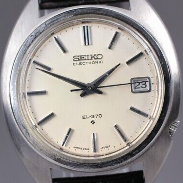 Vintage 1971 Seiko ELECTRONIC EL-370 3702-7010 Cream Dial Men's Watch ...