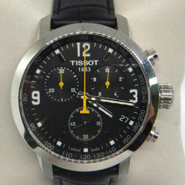 TISSOT PRC 200 CHRONOGRAPH BLACK DIAL BLACK LEATHER WATCH T0554171605700 | WatchCharts