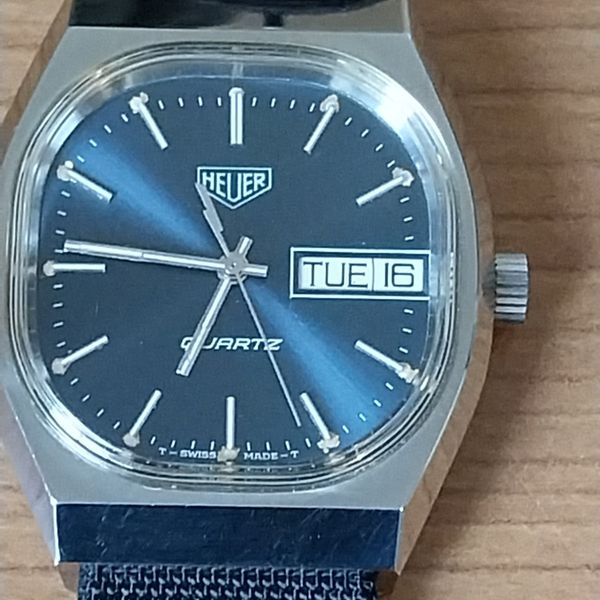Vintage (pre tag) heuer quartz day date watch blue dial | WatchCharts ...