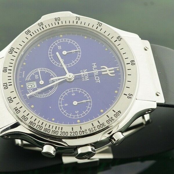Hublot MDM Depose Chronograph Steel 37mm Blue Dial Quartz | WatchCharts