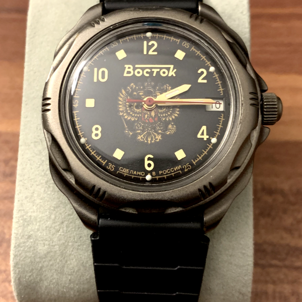 Vostok Komandirskie Black Titanium 219770 Watch Mechanical Military ...