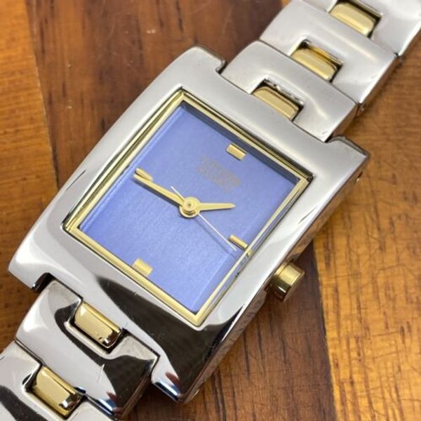 Citizen Women's Tank Watch 20mm Blue Dial Silver/ Gold - New Battery ...
