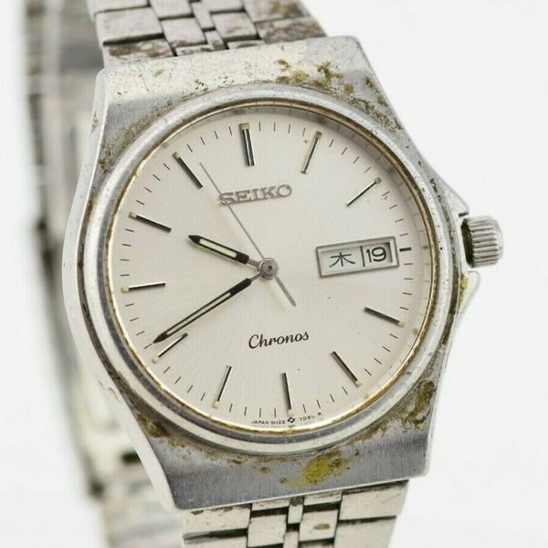 L181 Vintage Seiko Chronos Quartz Watch Kanji 5H23-7020 Original JDM ...