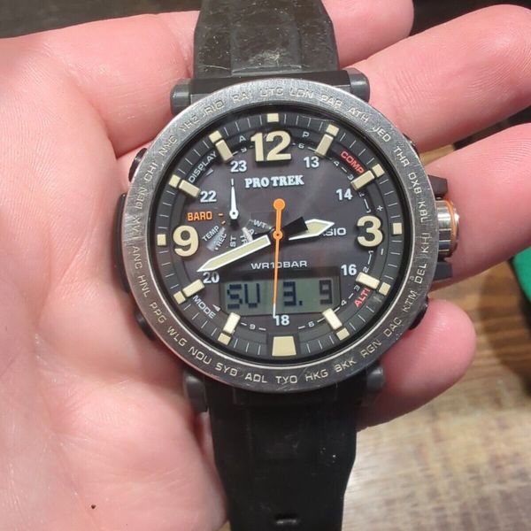 Casio Pro Trek Men's Tough Solar Triple Sensor 51mm Watch PRG-600-1 Ana Digital | WatchCharts ...