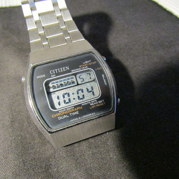 Vintage LCD Quartz Digital Citizen, Chronograph Dual Time, 70`s ...