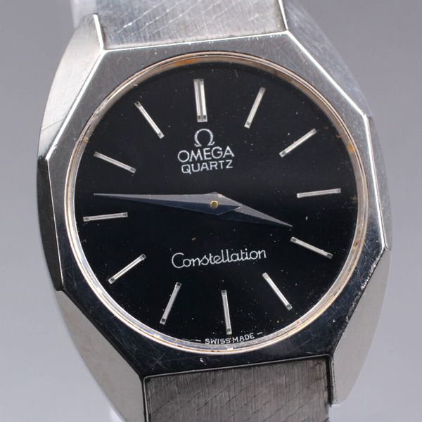 Omega Constellation Octagon 24MM QZ Ladies Watch â Black Dial â Vintage ...