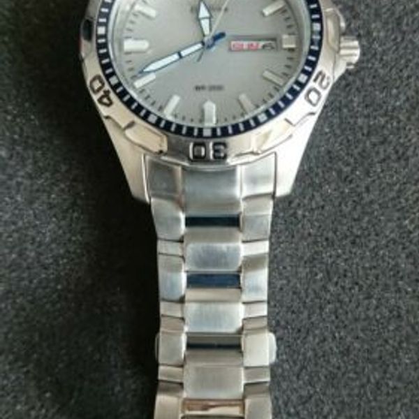 VERY RARE DIVER CITIZEN ECO DRIVE STAINLESS STEEL WATCH SILVER FACE ...