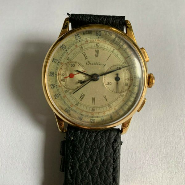 Breitling Hand Winding Vintage Telemeter Scale Gold Plated Watch ...