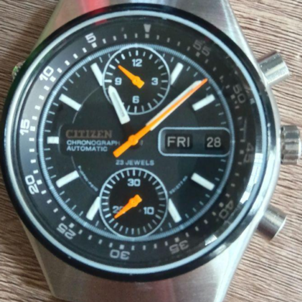 Citizen Chronograph Spider 8110A Automatic Watch Black Dial 38mm ...