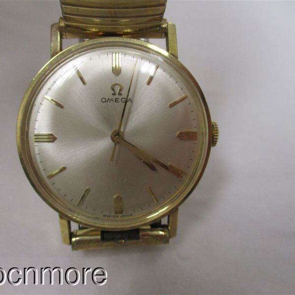 VINTAGE 14K GOLD FILLED OMEGA cal 601 17j WATCH P-6313 34mm MENS 1969 ...