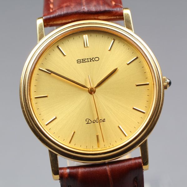 Vintage 1993 [Near MINT] Seiko Dolce 8N41-7030 Gold Quartz Mens From Japan #3143 | WatchCharts ...