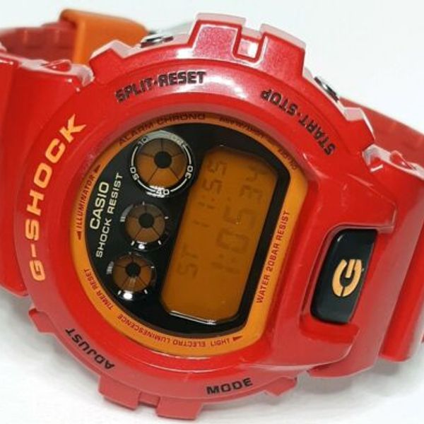 VINTAGE Casio G-Shock AUTHENTIC Fire Fighter Metallic Red Orange Mens ...