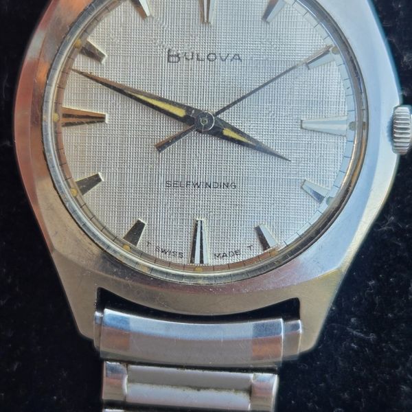 BULOVA 1965 Clipper V Self-Winding 17 jewel linen face 33mm watch ...
