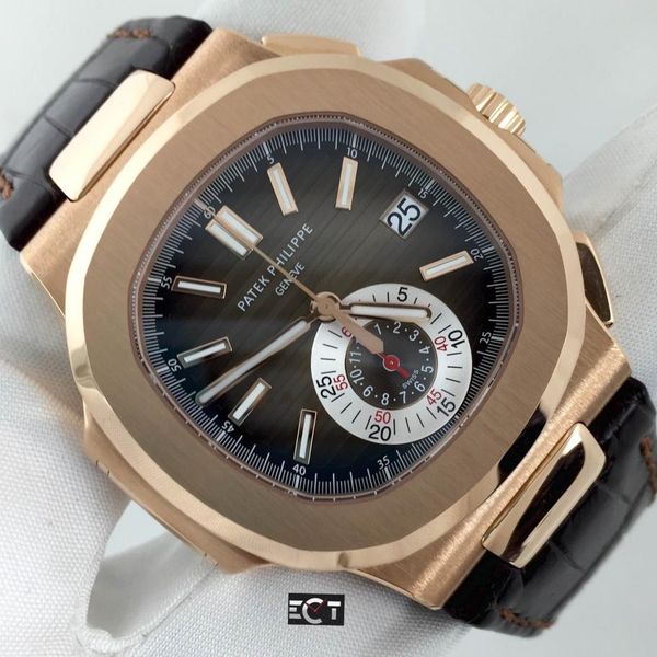 FS: Patek Philippe Nautilus 5980R-001 Rose Gold Chronograph On Strap ...