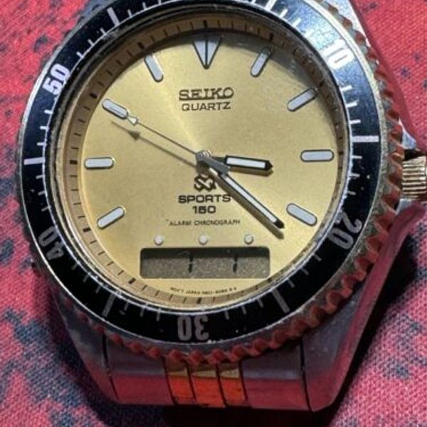 RARE VINTAGE SEIKO QUARTZ SPORTS 150 ALARM CHRONOGRAPH H601-8089! New Battery! | WatchCharts ...