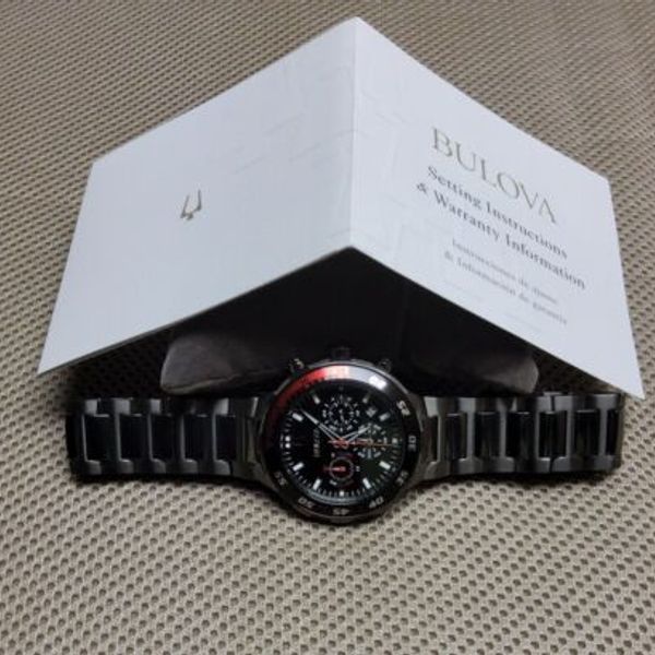 Bulova Sport Stainless Steel 43mm Chronograph Men's Gray Sports Watch ...