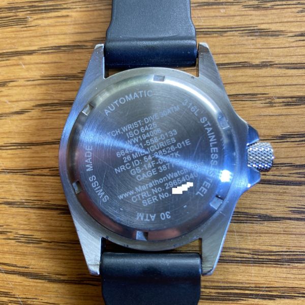 Marathon GSAR Military Dive Watch Sterile, Black Rubber Strap GMT Bezel ...