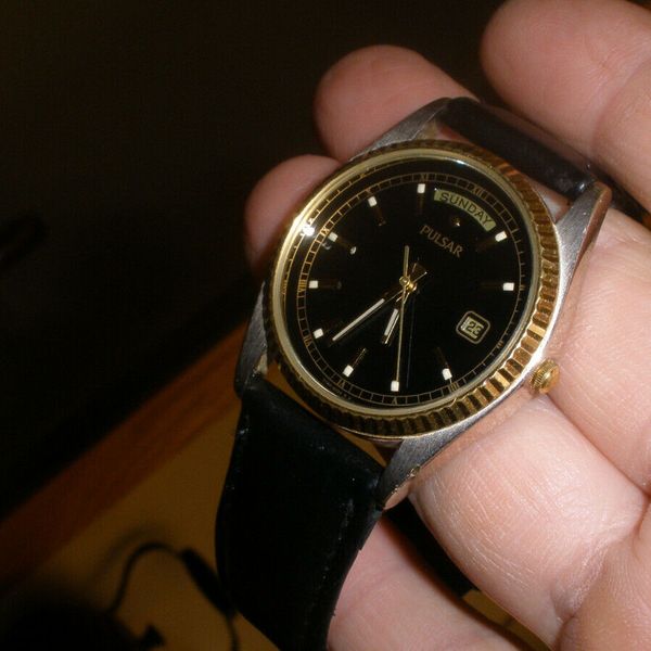 seiko pulsar mens president style watch new battery V744-X004 clean ...